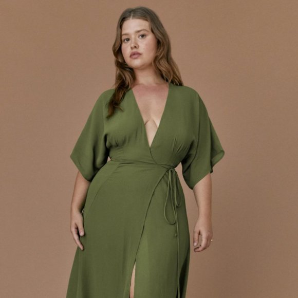 Reformation | Dresses | Reformation Karen Dress In Moss Wrap Midi Dress ...